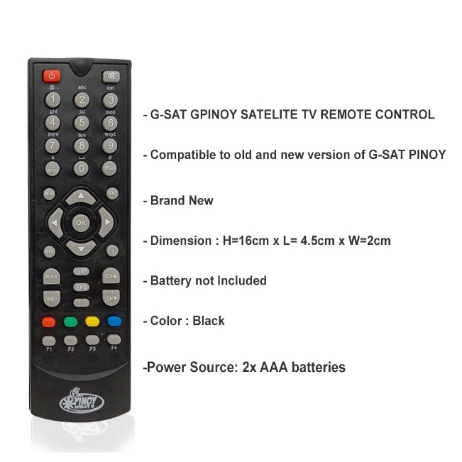 GSAT-058 HD and GSAT Pinoy Gpinoy Remote Control Universal Replacement ...