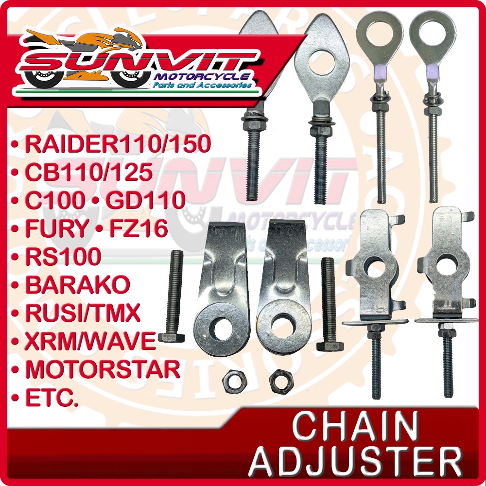 MOTORCYCLE CHAIN ADJUSTER XRM RS100 BARAKO RUSI TMX LIFAN RAIDER SNIPER ...