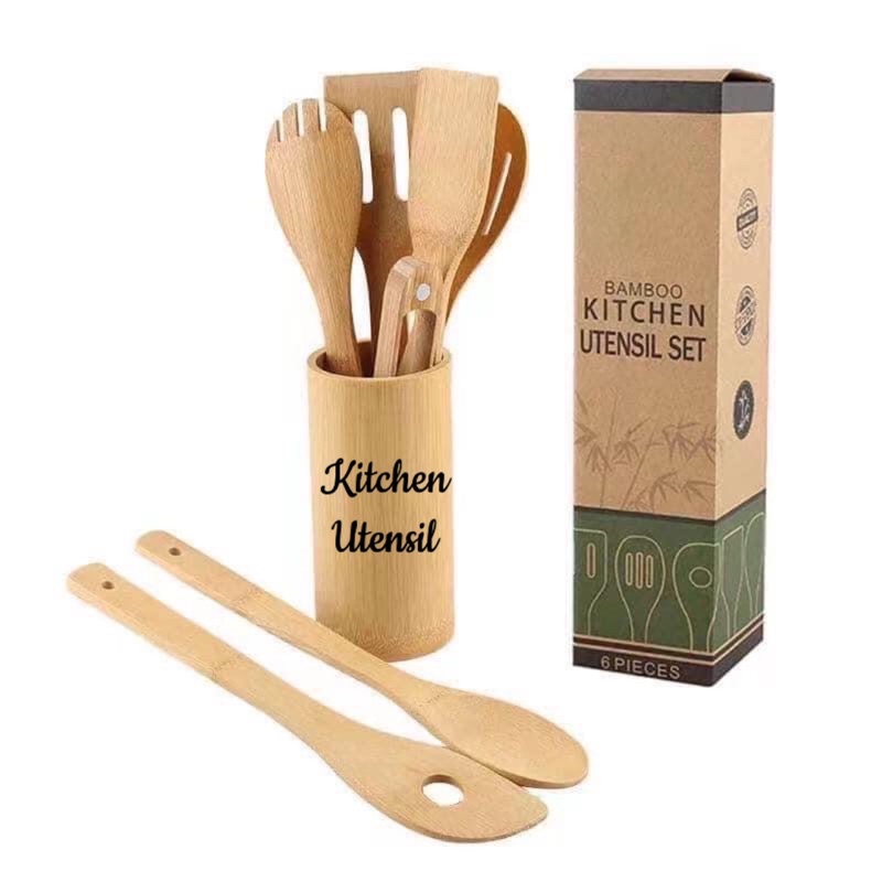 Personalized Bamboo Kitchen Utensil Set | Shopee Philippines
