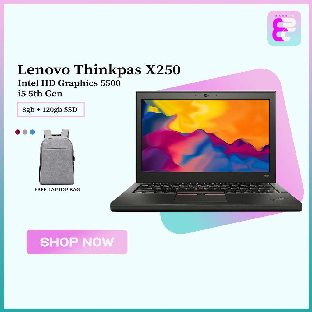 LENOVO X250 INTEL CORE I5 5TH GENERATION 8GB / 128GB SSD / Good Quality ...