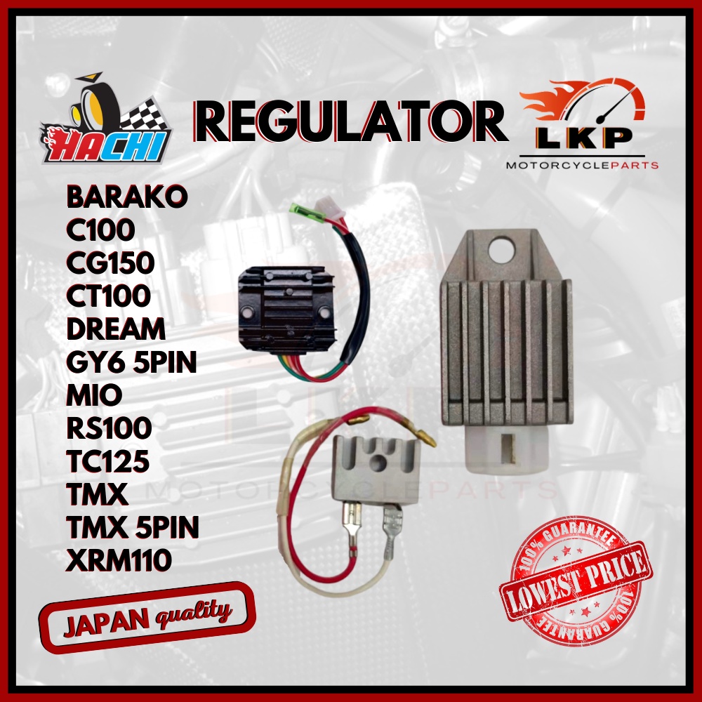 HACHI REGULATOR GY6 5PIN/CT100/BARAKO/C100/XRM110/TMX/DREAM/MIO/CG150 ...