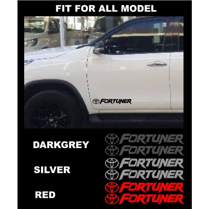 Toyota Fortuner Side Door Sticker Set 2pcs | Shopee Philippines