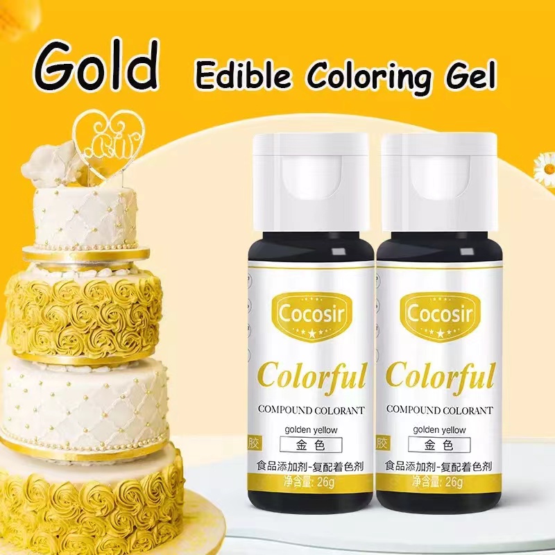 Gold Edible Food Coloring Gel Based Food Color Powder for Cake ...