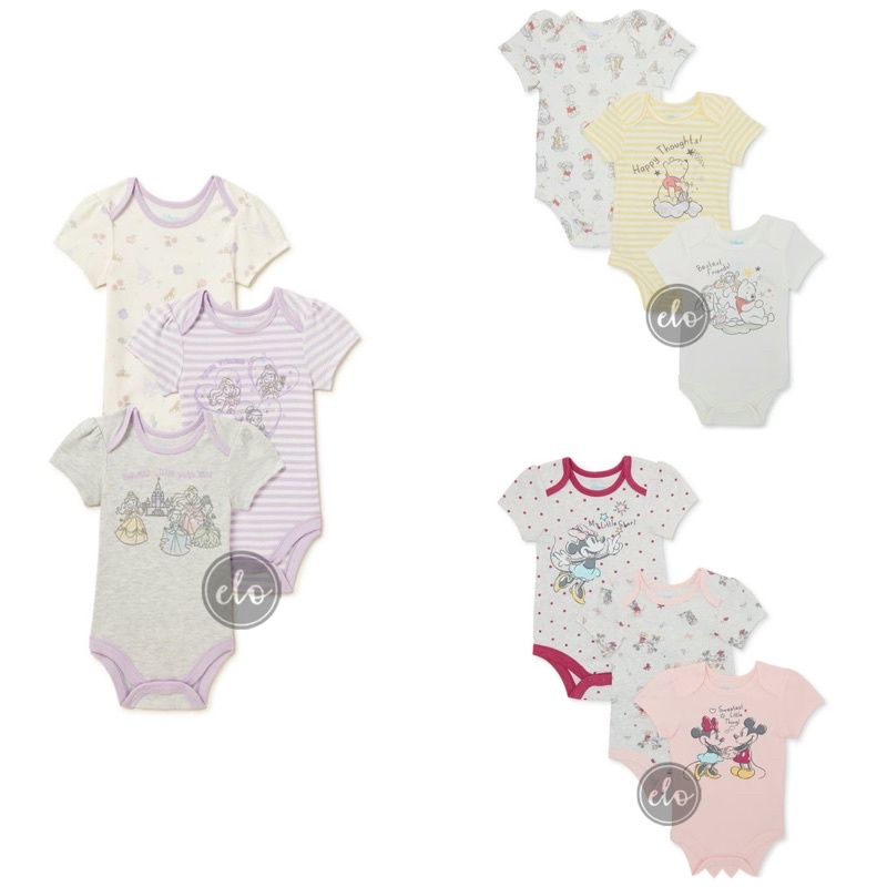 Newborn 3pc Bodysuit Disney Onesies for baby girl Minnie Pooh Princess ...