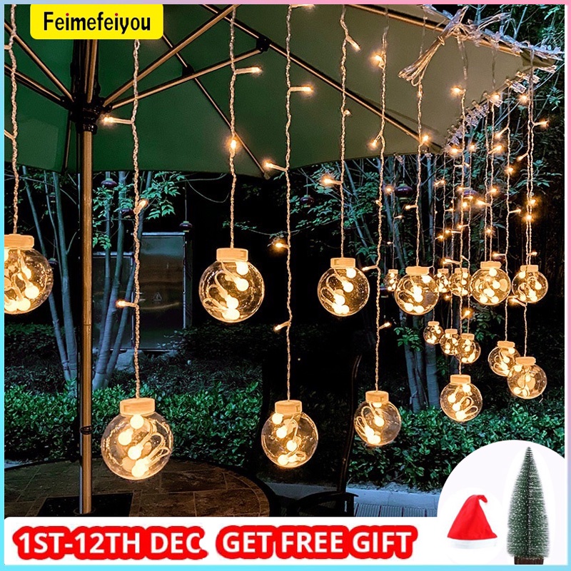 Taiyo Solar Wishing Ball Curtain String Lights LED Christmas Lights ...