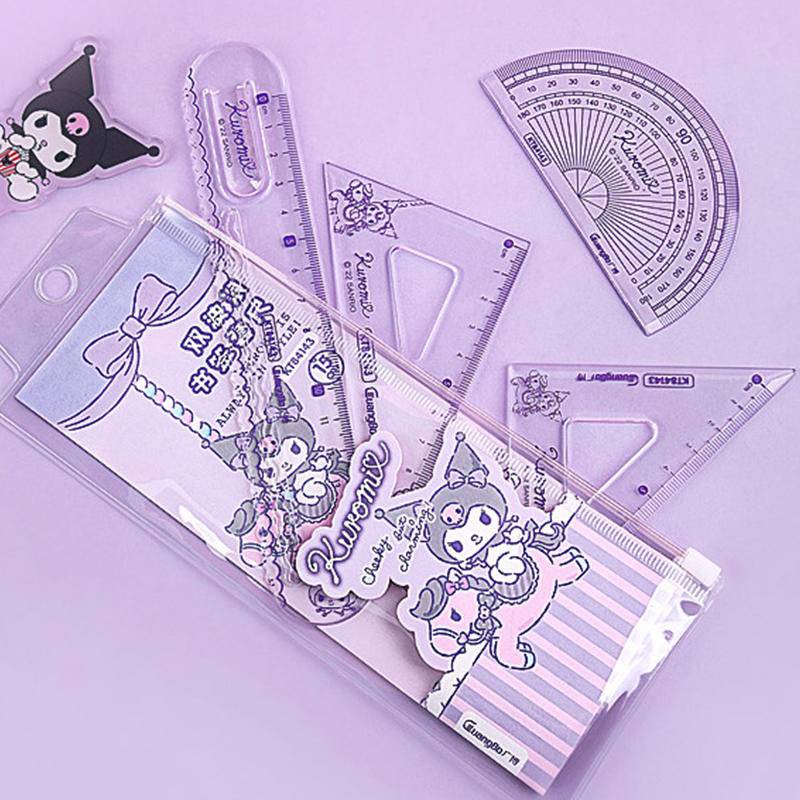 Sanrio 4 In 1 Ruler Kuromi Angle Ruler Protractor Triangle Ruler ...