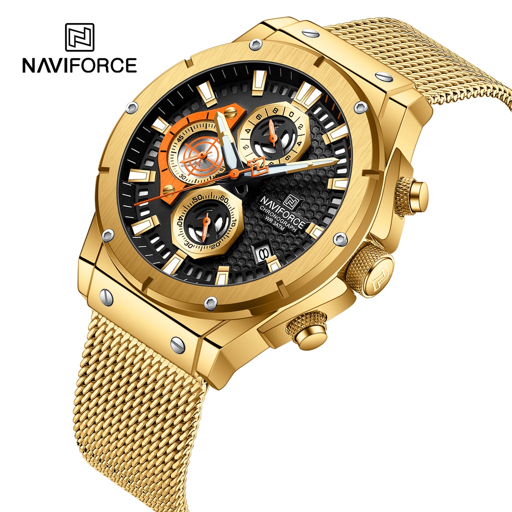 NAviforce Men's Watch Military Waterproof 100% Original Leather Mens ...