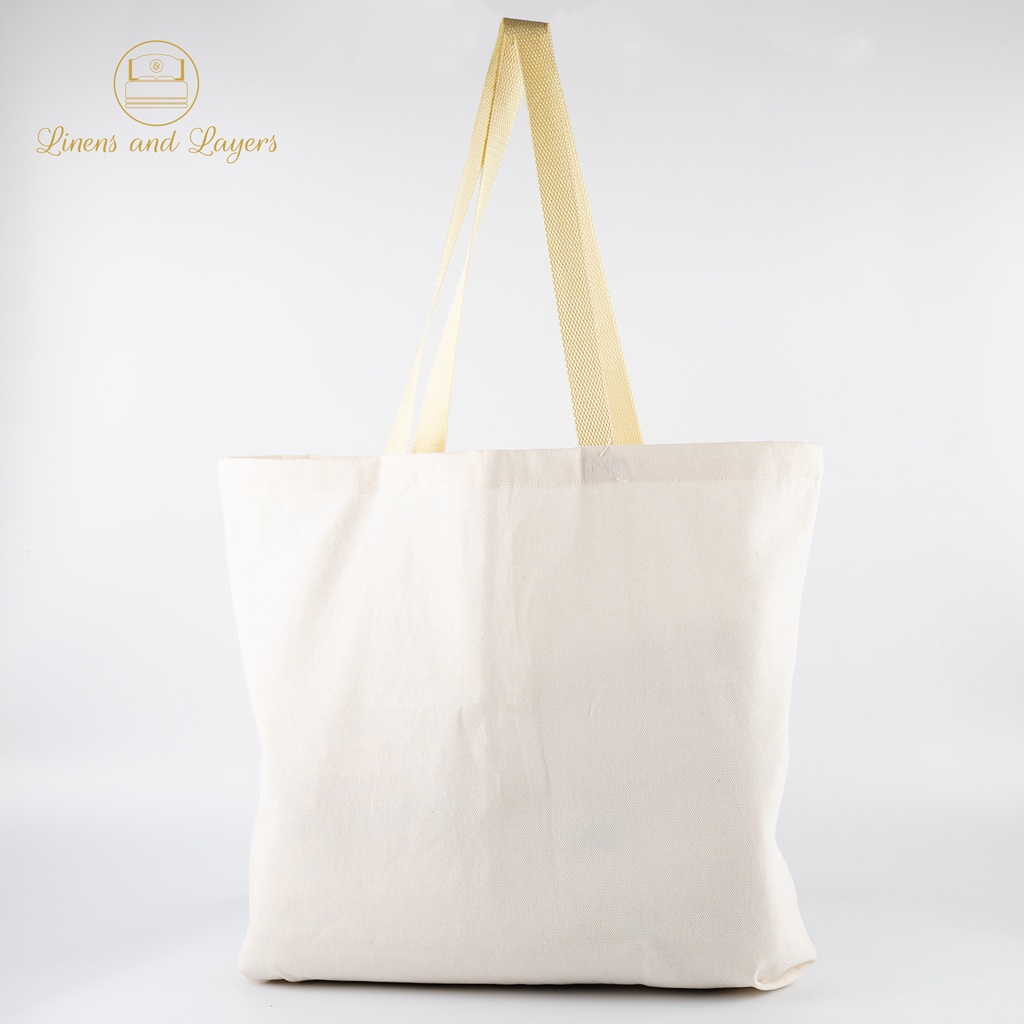 Plain Canvas Tote Bag / Shoulder Bag with Base - Natural Color | Shopee ...