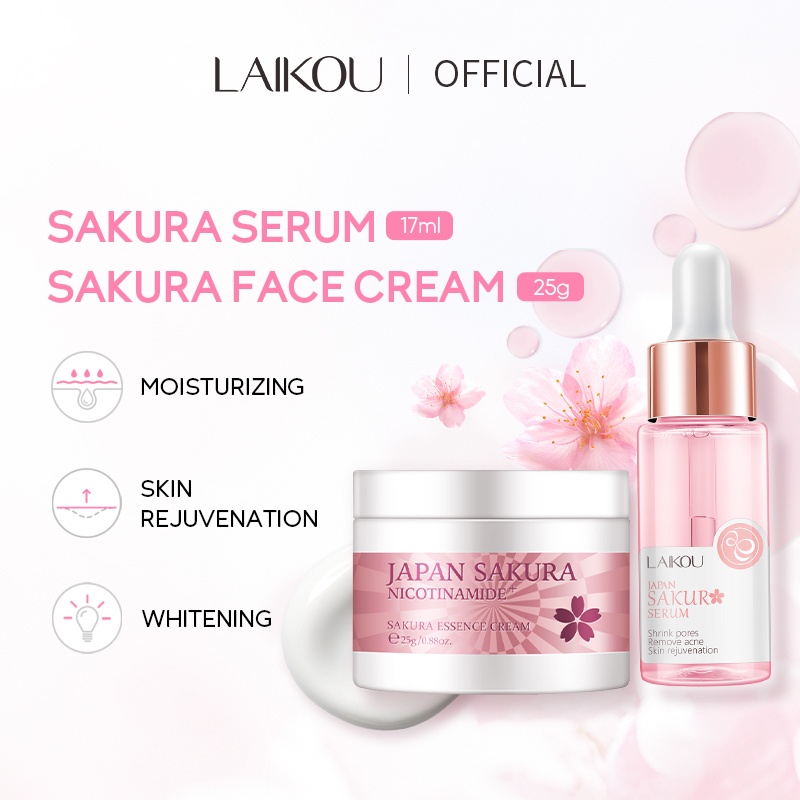 LAIKOU FDA Sakura Face Cream Reduce Wrinkles Anti-aging Serum Cherry ...