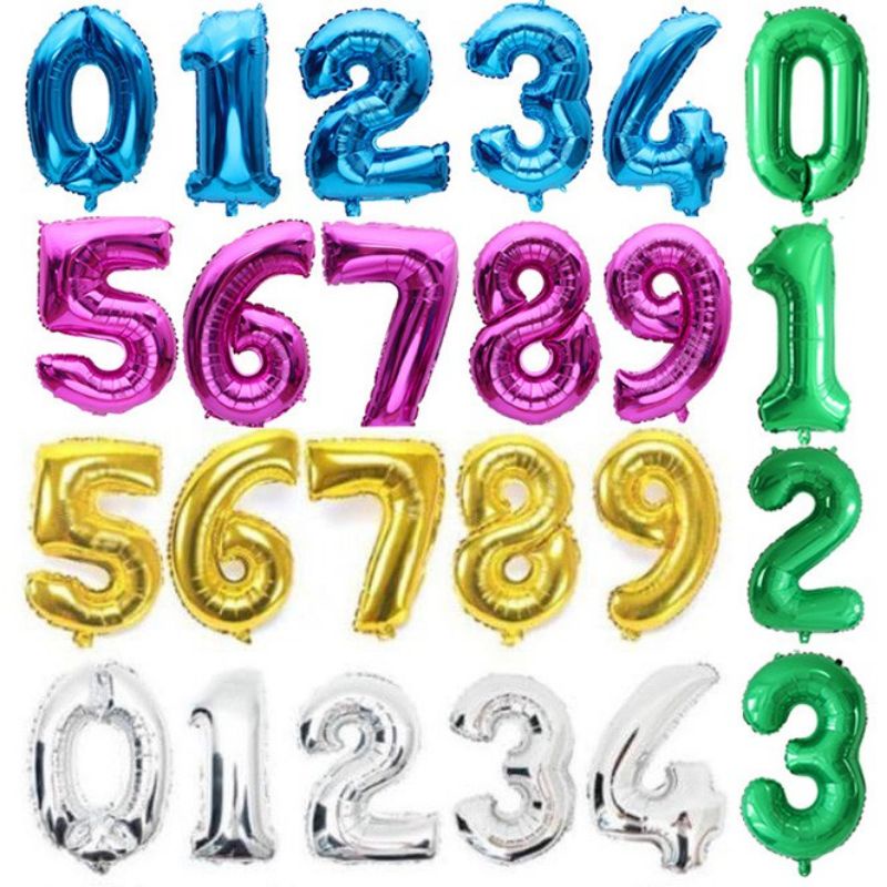 2ft Number Balloons / Sold per Color / 2feet Foil Balloons | SOLD PER ...