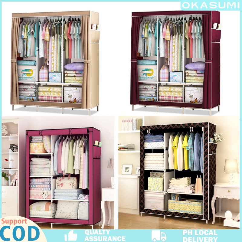 Okasumi COD Local Delivery Zipper Wardrobe Clothe Storage Wardrobe ...