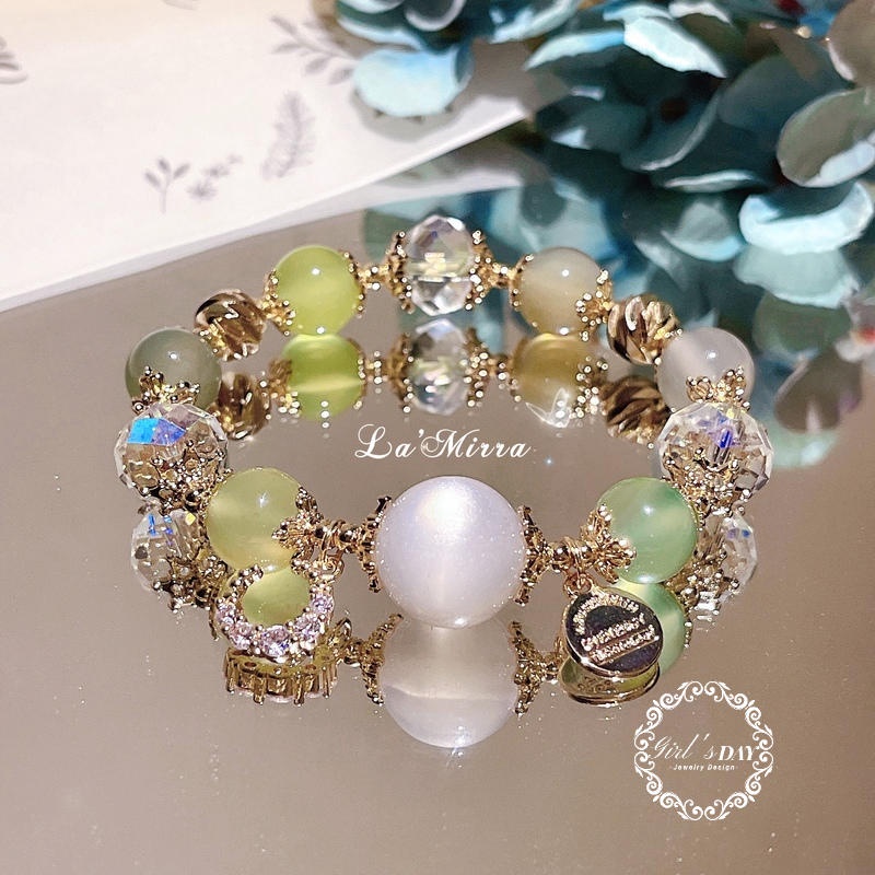 Moonstone Bracelet Crystal Female ins Princess Jasmine White Grape ...
