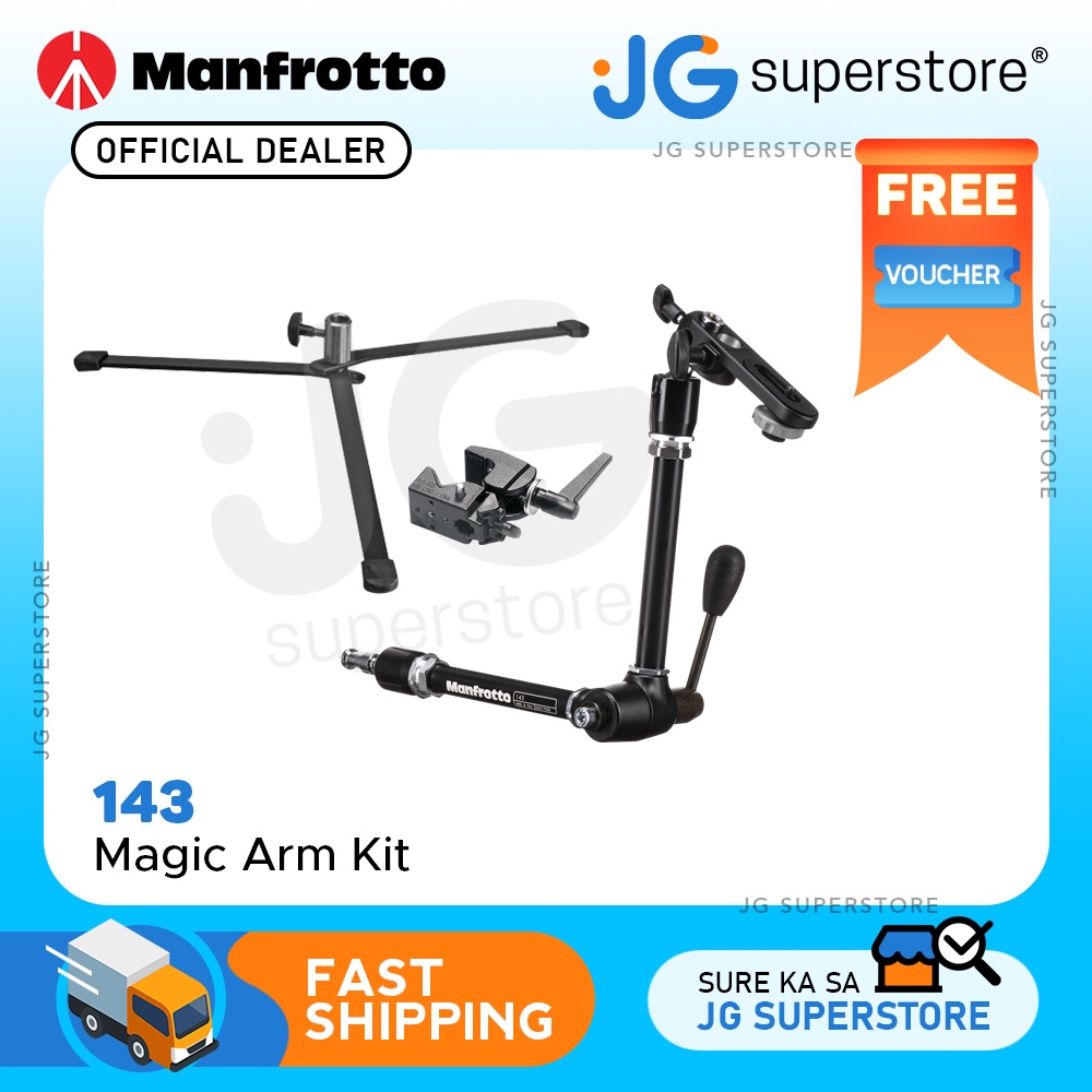 Manfrotto 143 Magic Arm Kit with Umbrella Bracket Super Clamp and ...