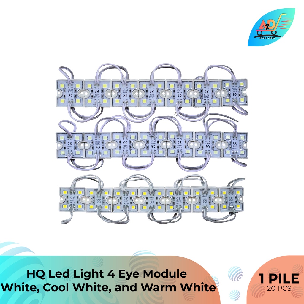 ADS HQ Led Light 4 Eye Module Cool, Warm, & White 1W 12V with adhesive ...