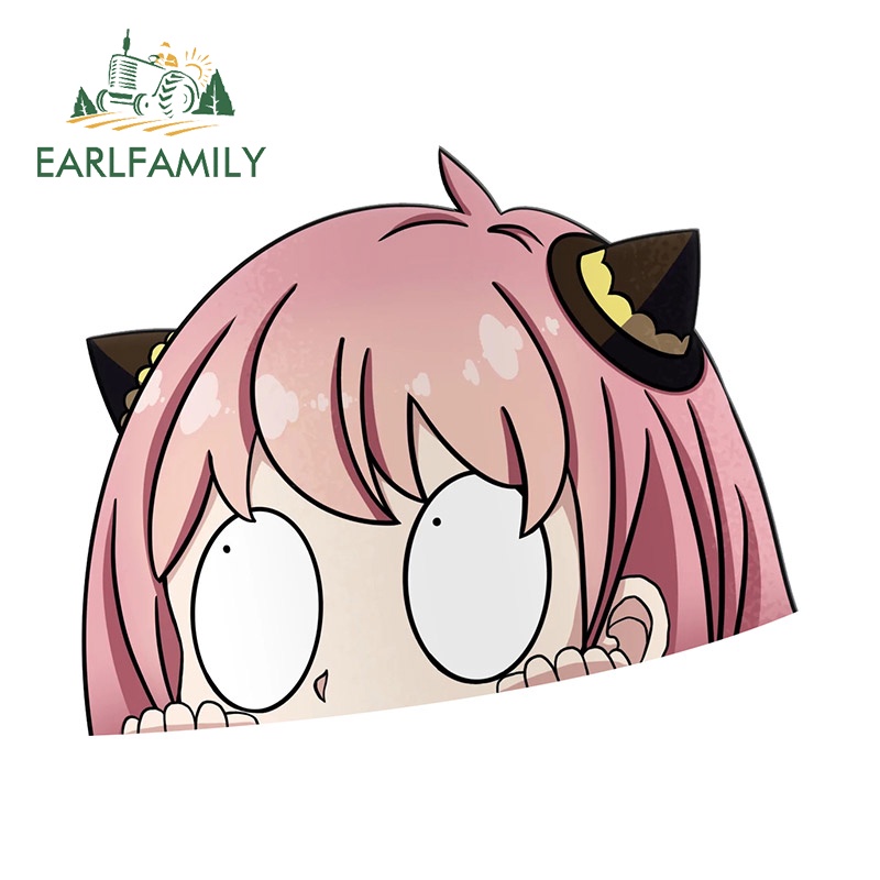 EARLFAMILY 13cm X 10.7cm for Anya Peeker Car Stickers Graffiti Creative Waterproof Decals Car ...