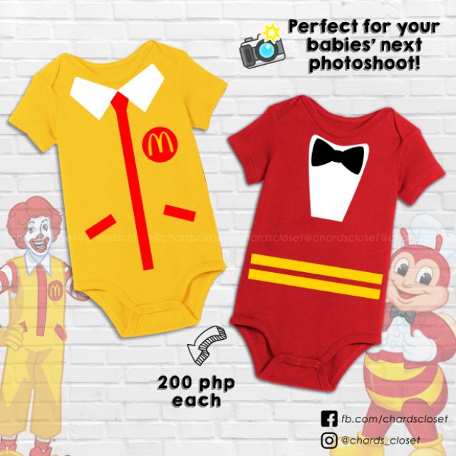 Jollibee/Mcdo Outfit Print on Baby Onesie BGCT | Shopee Philippines