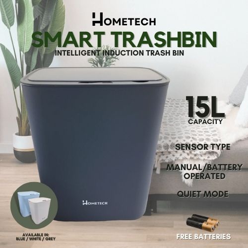 Smart Trash Can 15l Hometech Brand Non Touch Automatic Trash Bin