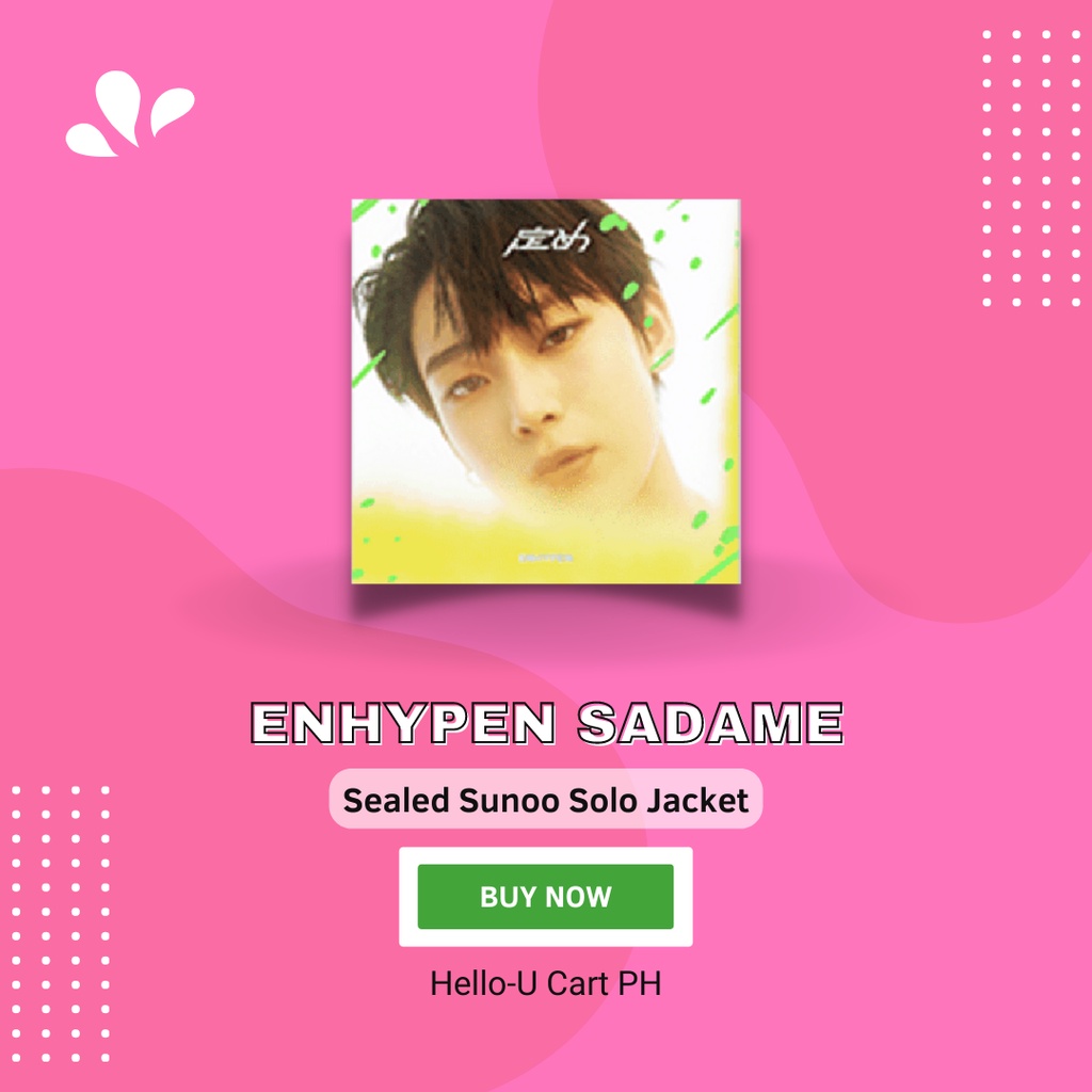 ENHYPEN 1st Japan Mini Album SADAME (Sealed Sunoo Solo Jacket) | Shopee Philippines