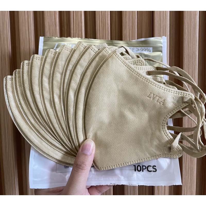LVTA 3D new series premium facemask Mocha 10pcs | Shopee Philippines