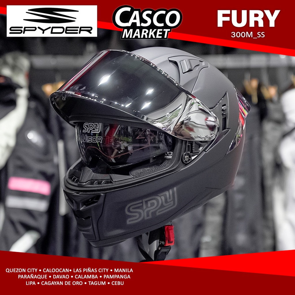 SPYDER FURY PD FULL FACE DUAL VISOR MOTORCYCLE HELMETS ( PLAIN WHITE ...
