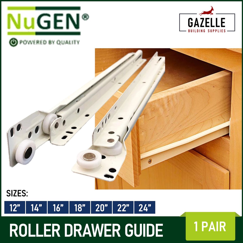 Drawer Guide Drawer Slide Roller Type Heavy Duty 1 Pair 12" / 14" / 16 ...