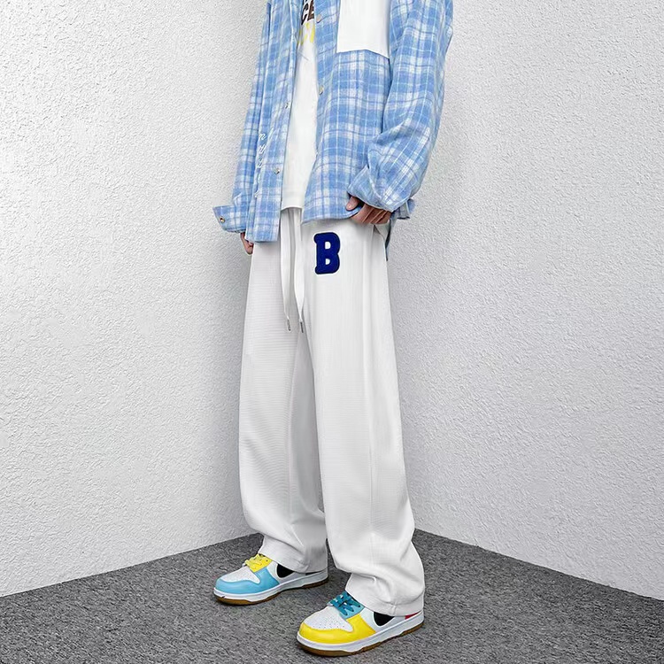 Korean loose sweatpant for men black wide leg candy baggy man slocks ...