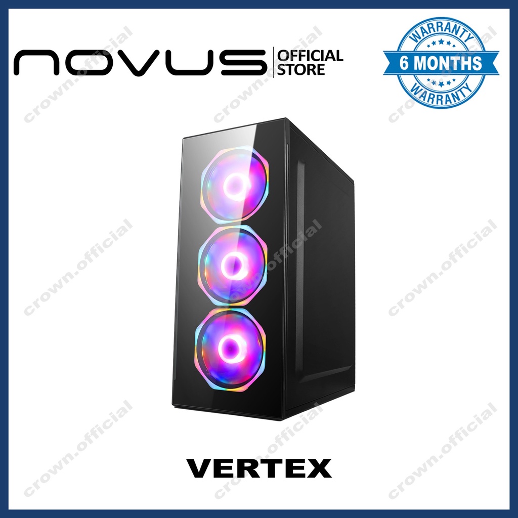 NOVUS Vertex PC Case Black Computer Case Desktop Gaming Case Mid Tower ...