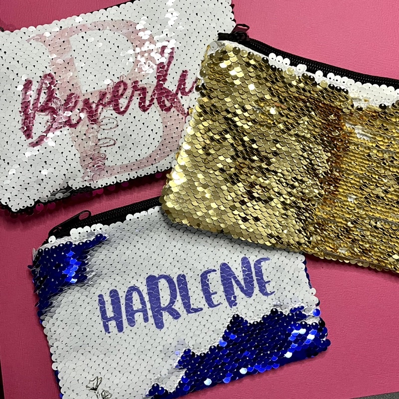 Personalized Sequin Pouch with Sublimation Print | Shopee Philippines