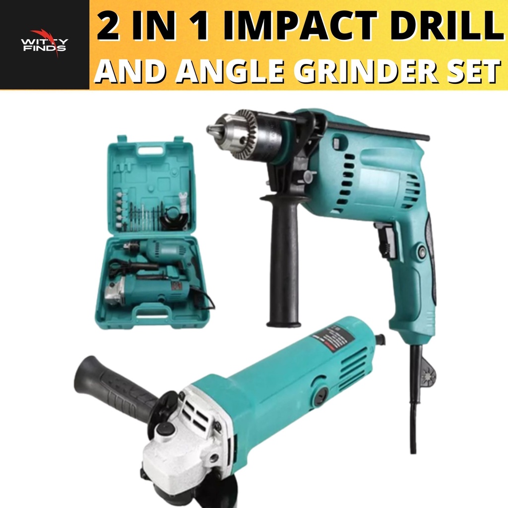 2 in 1 Electric IMPACT DRILL AND Angle GRINDER WITH COMPLETE ...