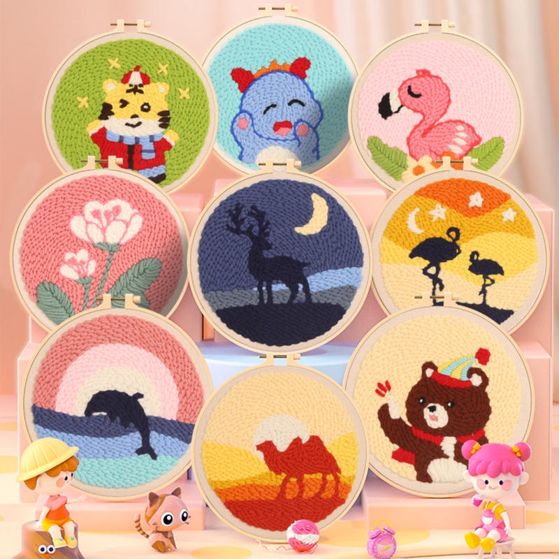 Punch Needle Kit - Needle Punch Set - Embroidery Kit Set - Needlework ...