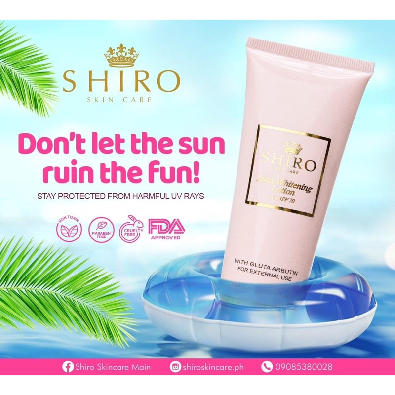 Shiro Whitening Lotion with SPF 70 | Shopee Philippines