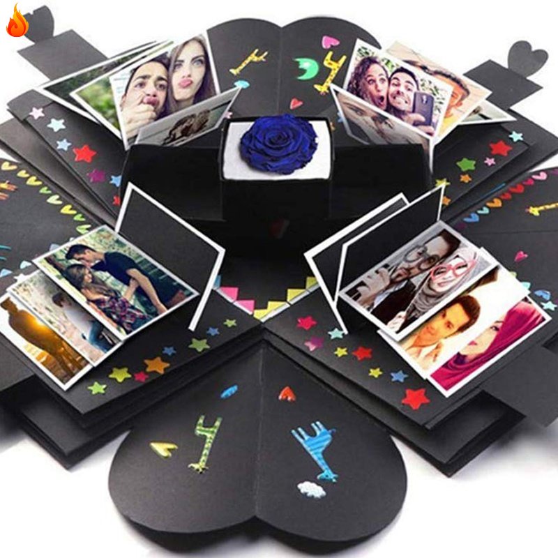 DIY Explosion Box Gift Surprise Love Paper Box Package Handmade Memory ...