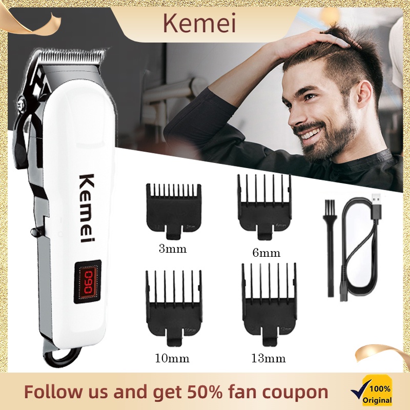 Kemei Rechargeable Electric Haircut Machine Professional LCD Display ...