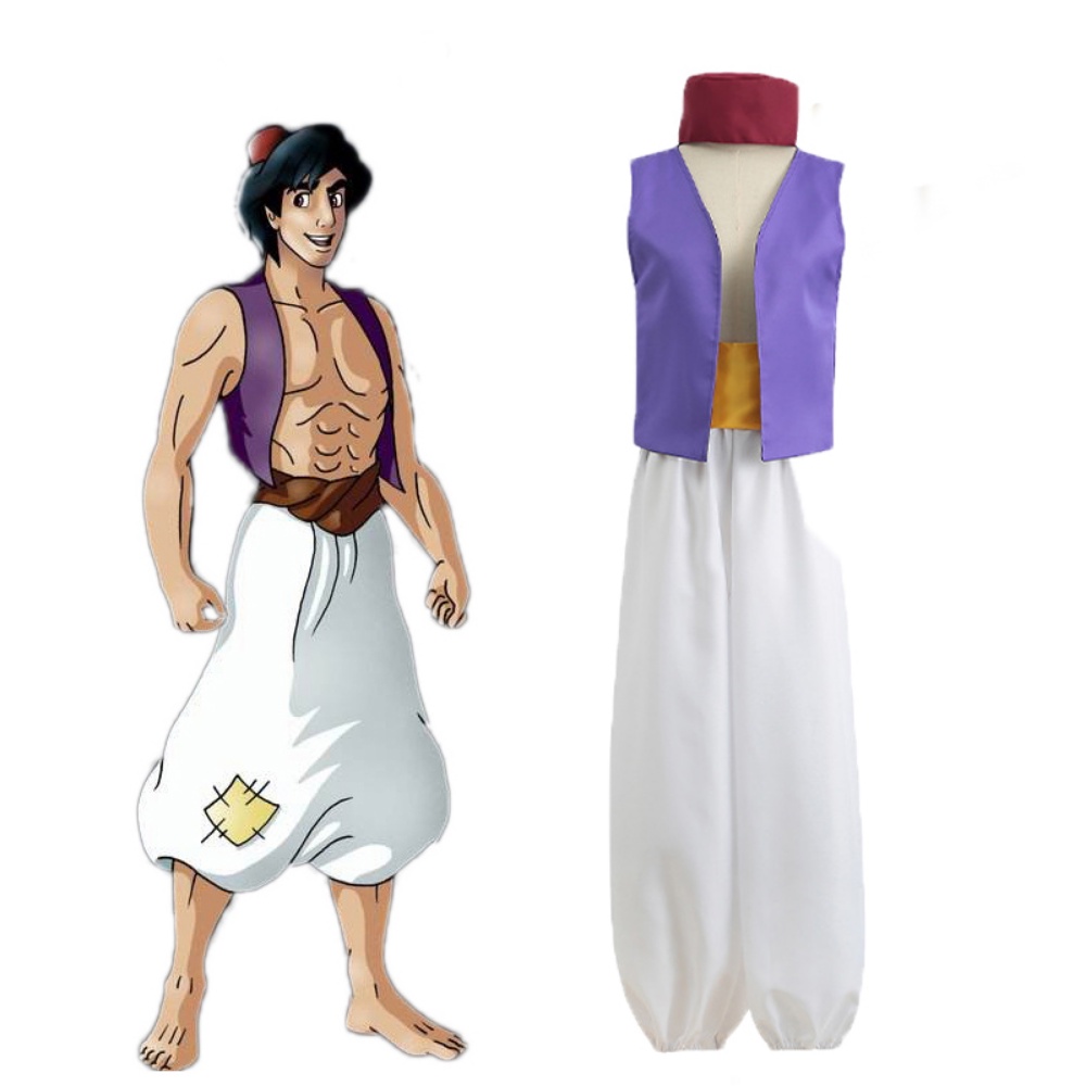 Adult Aladdin Lamp Prince Aladdin Costume for Boys Anime Cosplay Fancy ...