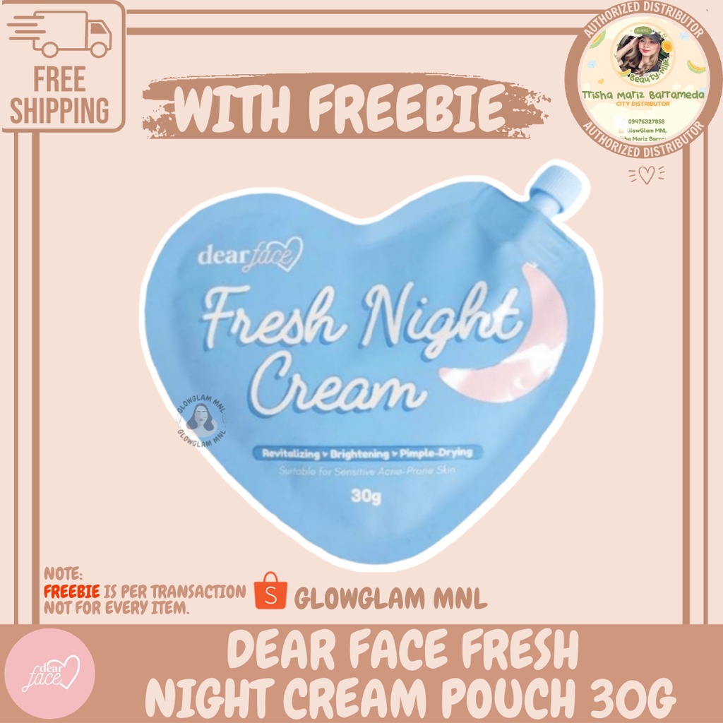 Dear Face Fresh Night Cream Pouch 30g (WITH FREEBIE) | Shopee Philippines