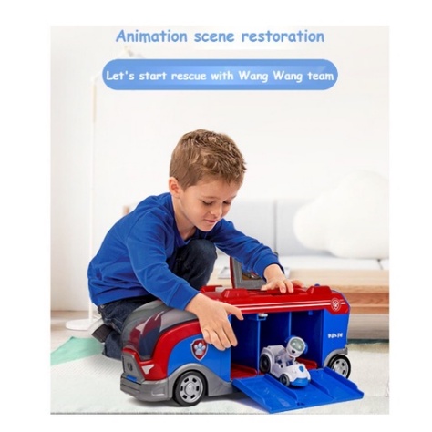 Paw Patrol Watchtower with Music Toy Car Rescue Bus Toy Set Children's ...