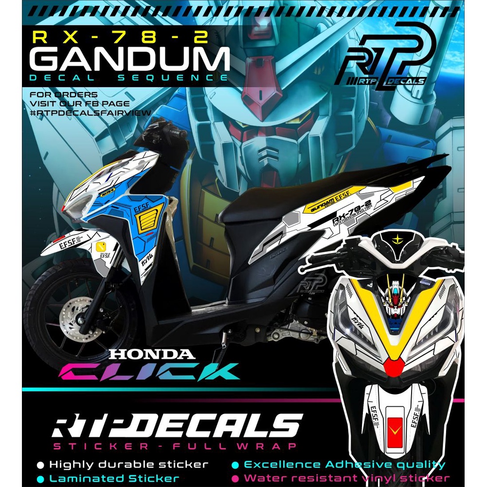 Honda Click V2 Full Printed And Laminated Decals Sticker | Shopee ...