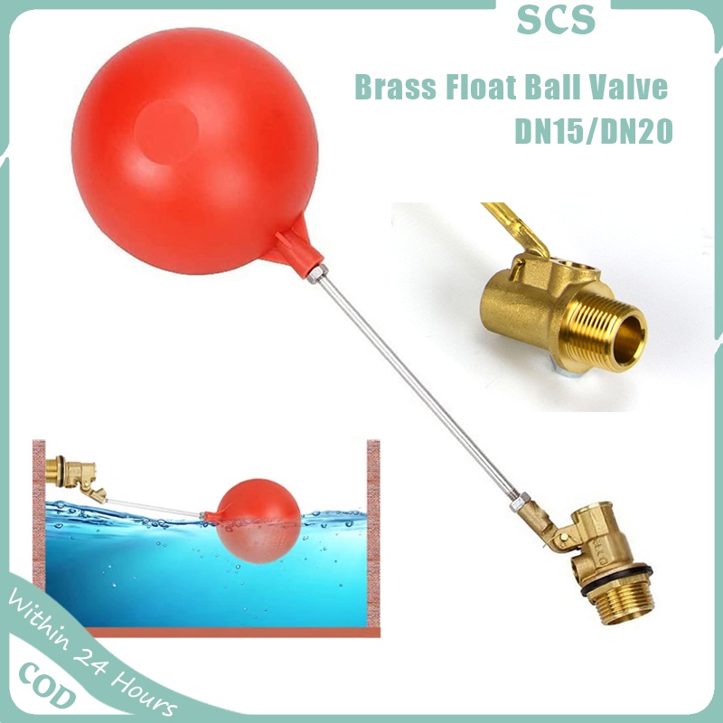 Float Valve for Water Tank, 1/2"3/4" DN15/DN20 Brass Float Ball Valve ...