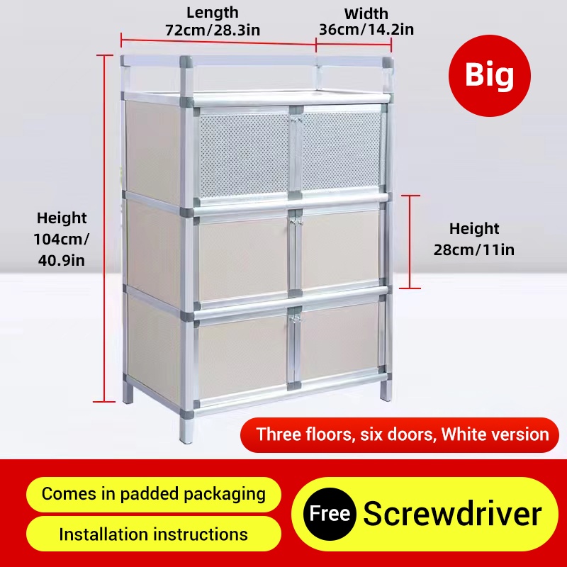 1\2\3 layers Large Aluminum Cabinet Multipurpose kitchen Cabinet wine ...