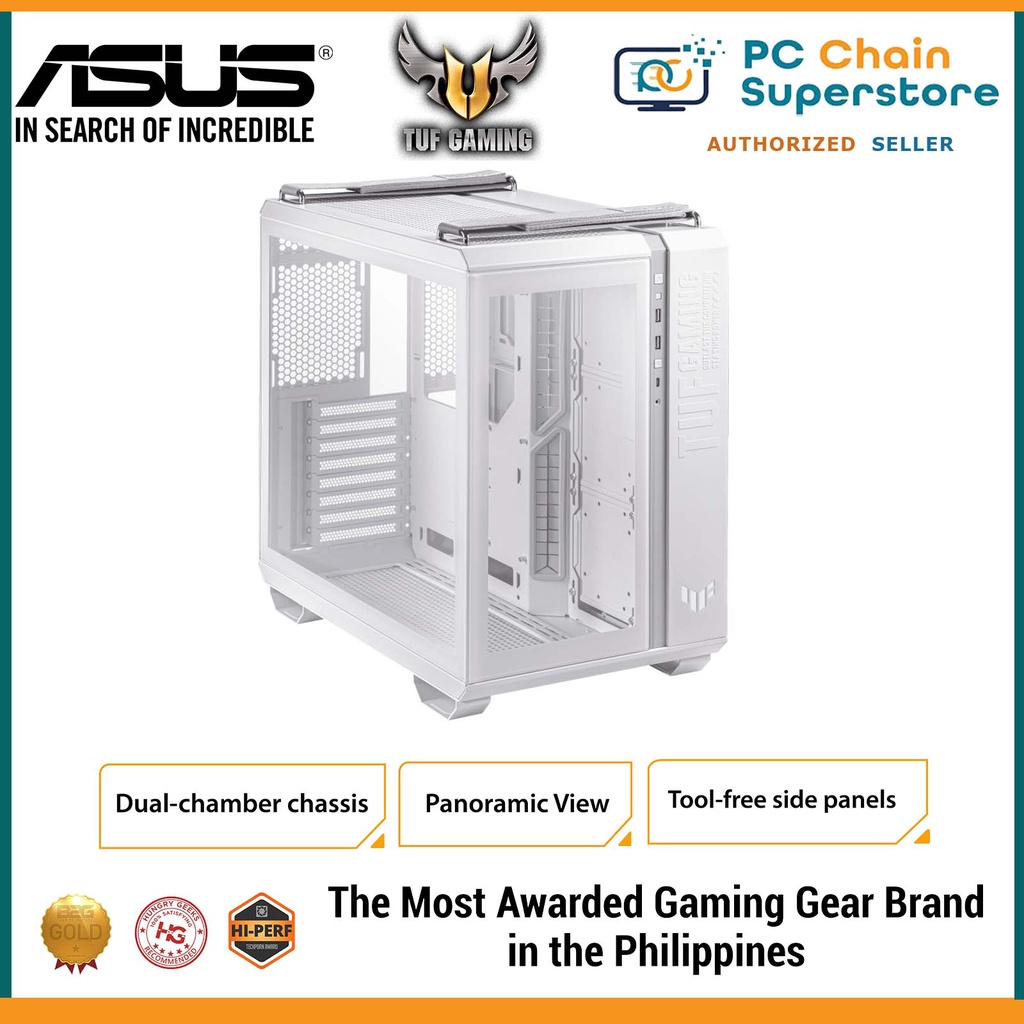 ASUS TUF Gaming GT502 White Edition Mid Tower ATX Case | Dual Chamber ...