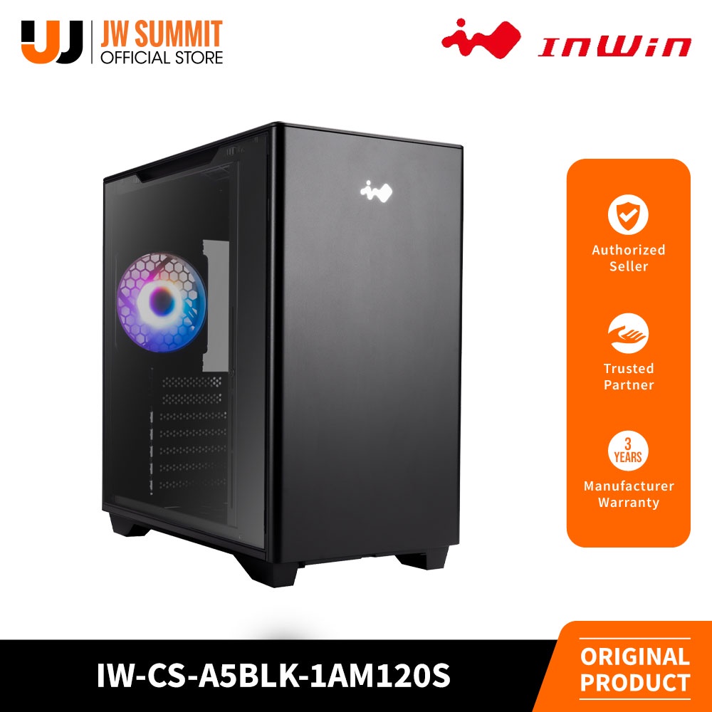 InWin A5 Mid Tower Minimalist Desktop Case Black (IW-CS-A5BLK-1AM120S ...