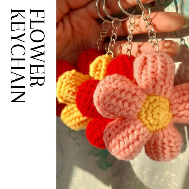 Handcrafted Crochet Puff Flower Keychain (PRE-ORDER) | Shopee Philippines