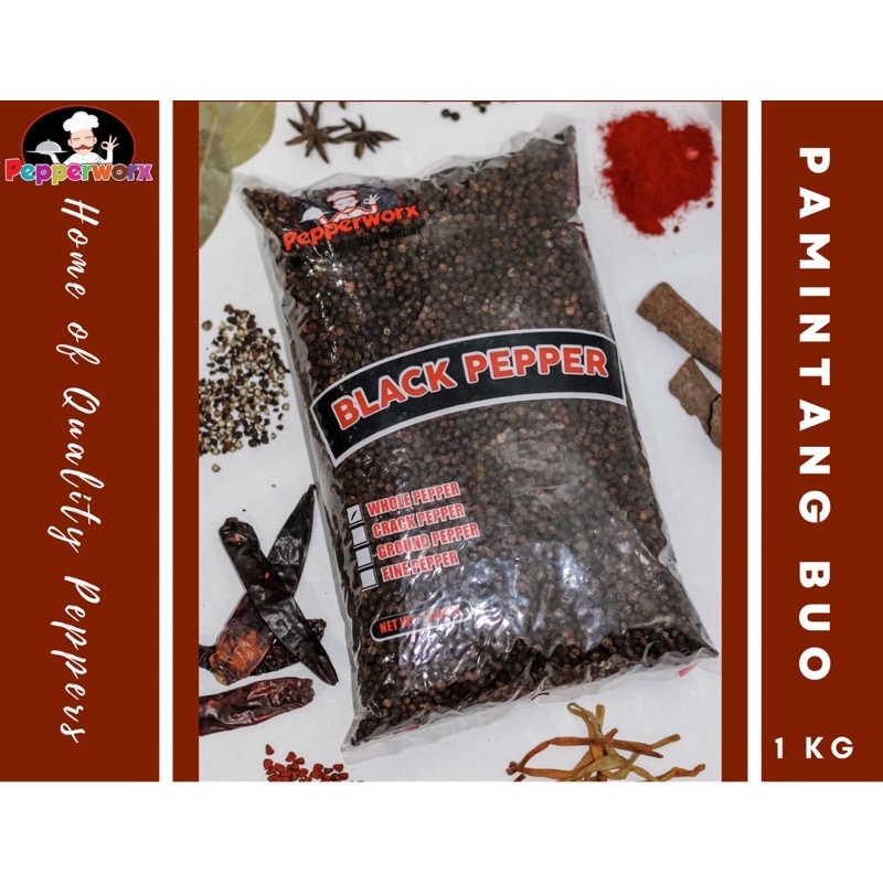Pepper Worx PAMINTA Black Pepper Whole Buo 1kg | Shopee Philippines