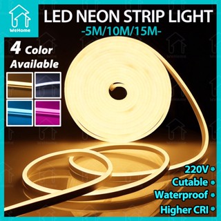 WeHome LED Strip Light 5M/10M/15M 220V White/Warm Neon Lights Indoor ...