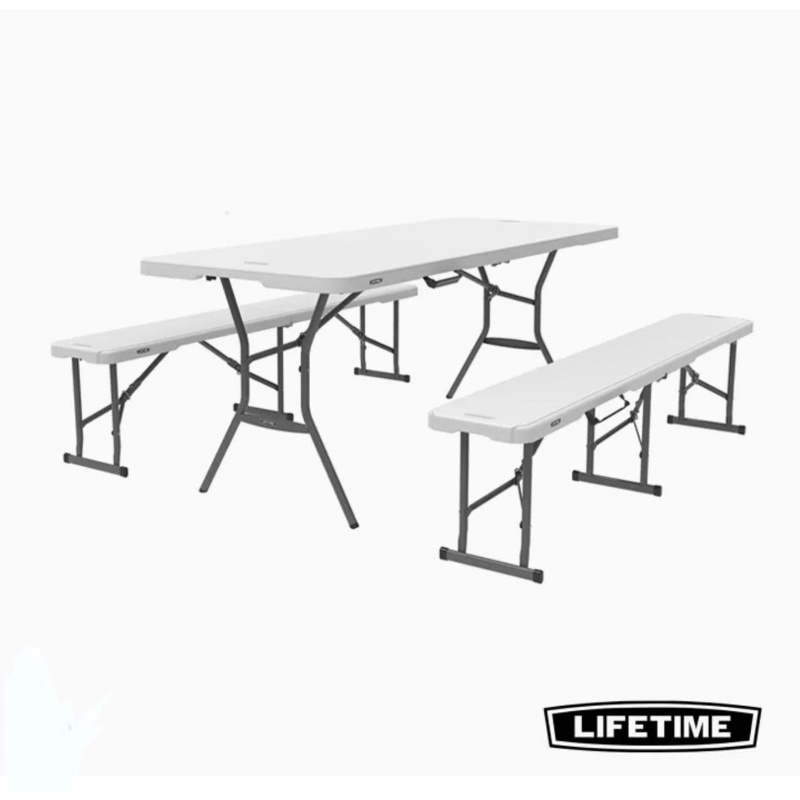 Lifetime Table & Bench Chair 6ft foldable | Shopee Philippines