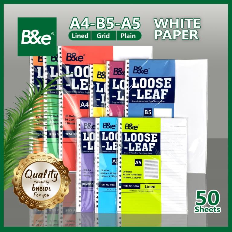 bnesos Stationary School Supplies Loose Leaf Binder Notebook Refill A5 ...