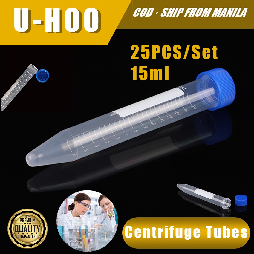 25Pcs/Set 15ml Plastic Centrifuge Tube Plastic Conical Buttom with ...