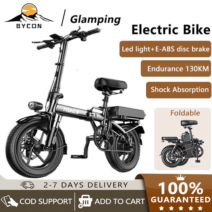 BYCON 48V electric bike foldable for adults E-ABS front and rear double ...