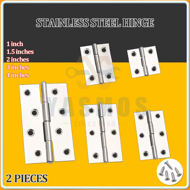 (2PCS) door hinge stainless steel hinge for door/cabinet/box etc 1 inch ...