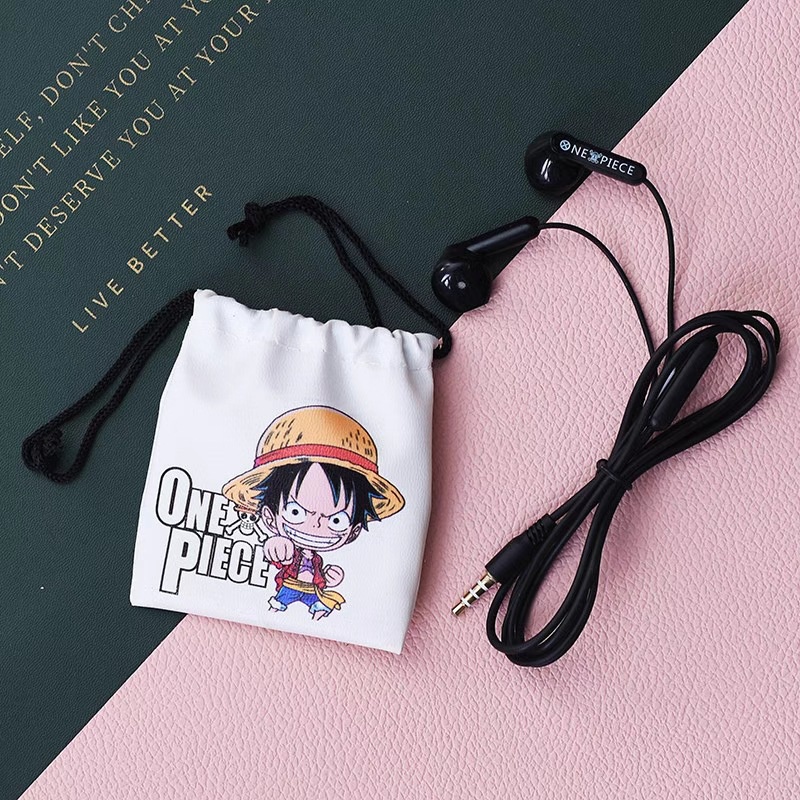 One Piece Wired Earbuds HiFi Earbud Earphones Luffy Zoro Earphone ...